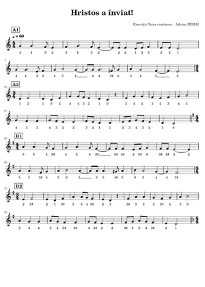 Hristos a inviat – romanian orthodox music Sheet Music for Piano (Solo ...