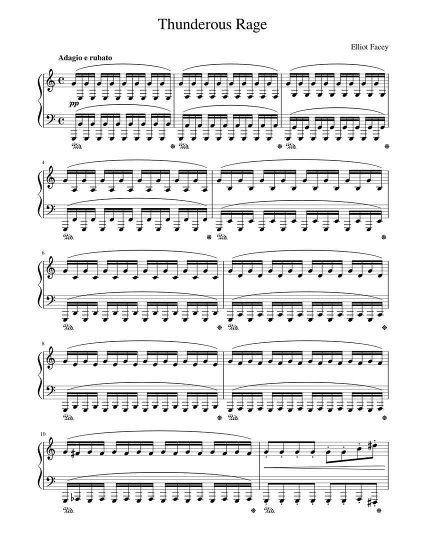 Thunderous Rage Sheet music for Piano (Solo) | Musescore.com