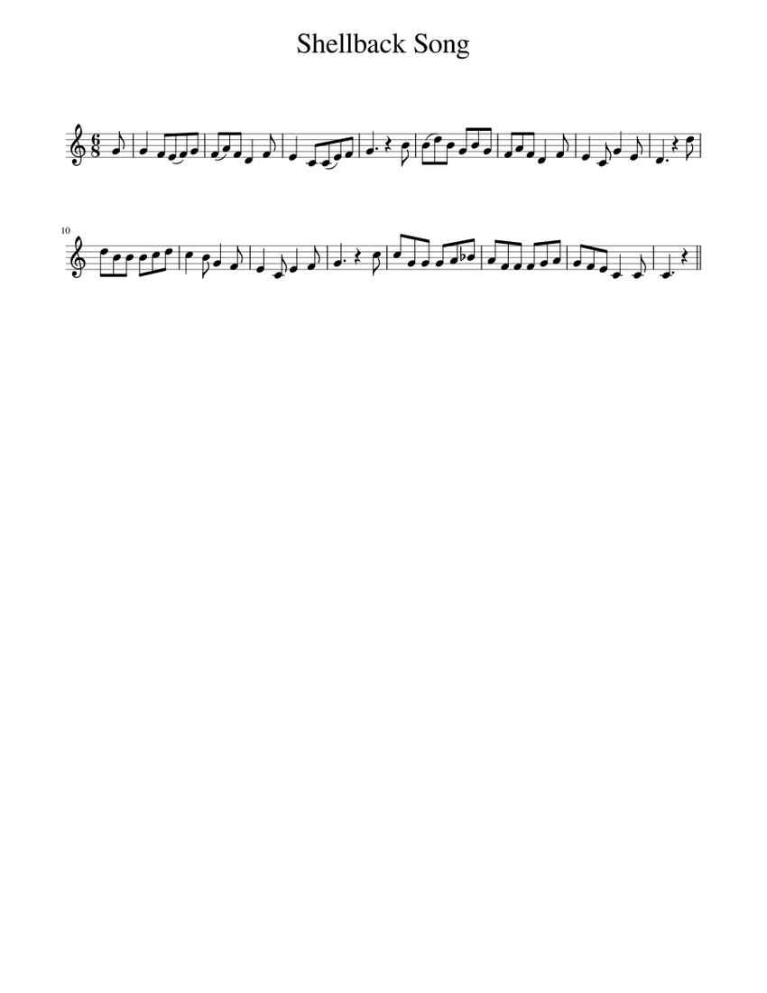 Shellback Song Sheet music for Piano (Solo) Easy | Musescore.com