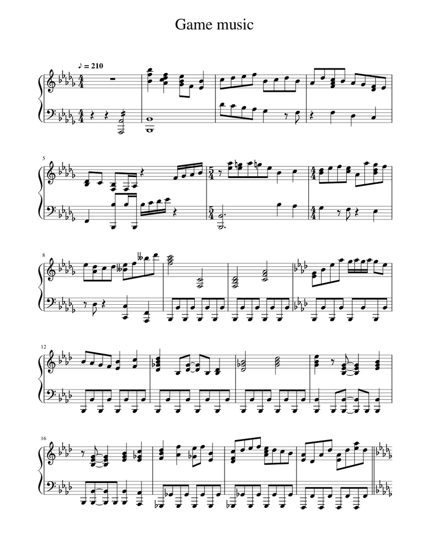 Game_music Sheet music for Piano (Solo) | Musescore.com