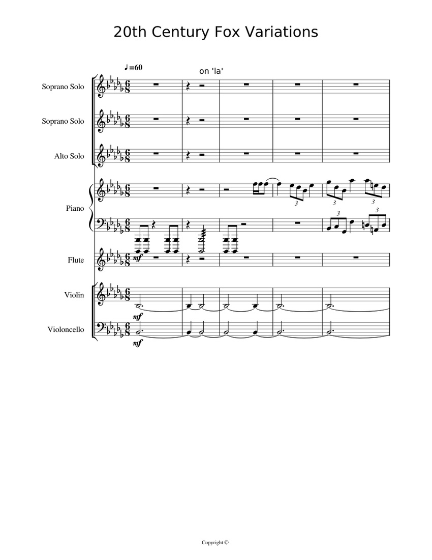 20th Century Fox Variations - piano tutorial