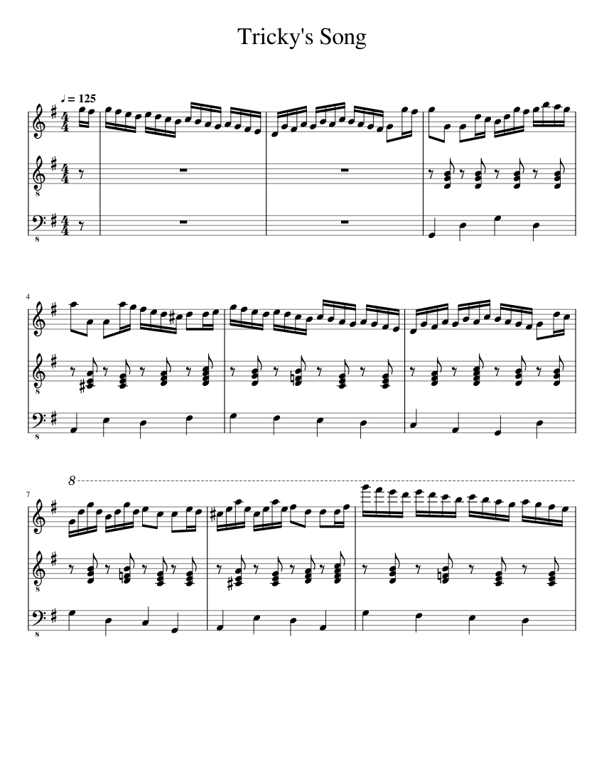 Tricky's Song Sheet Music for Piano (Solo) | MuseScore.com
