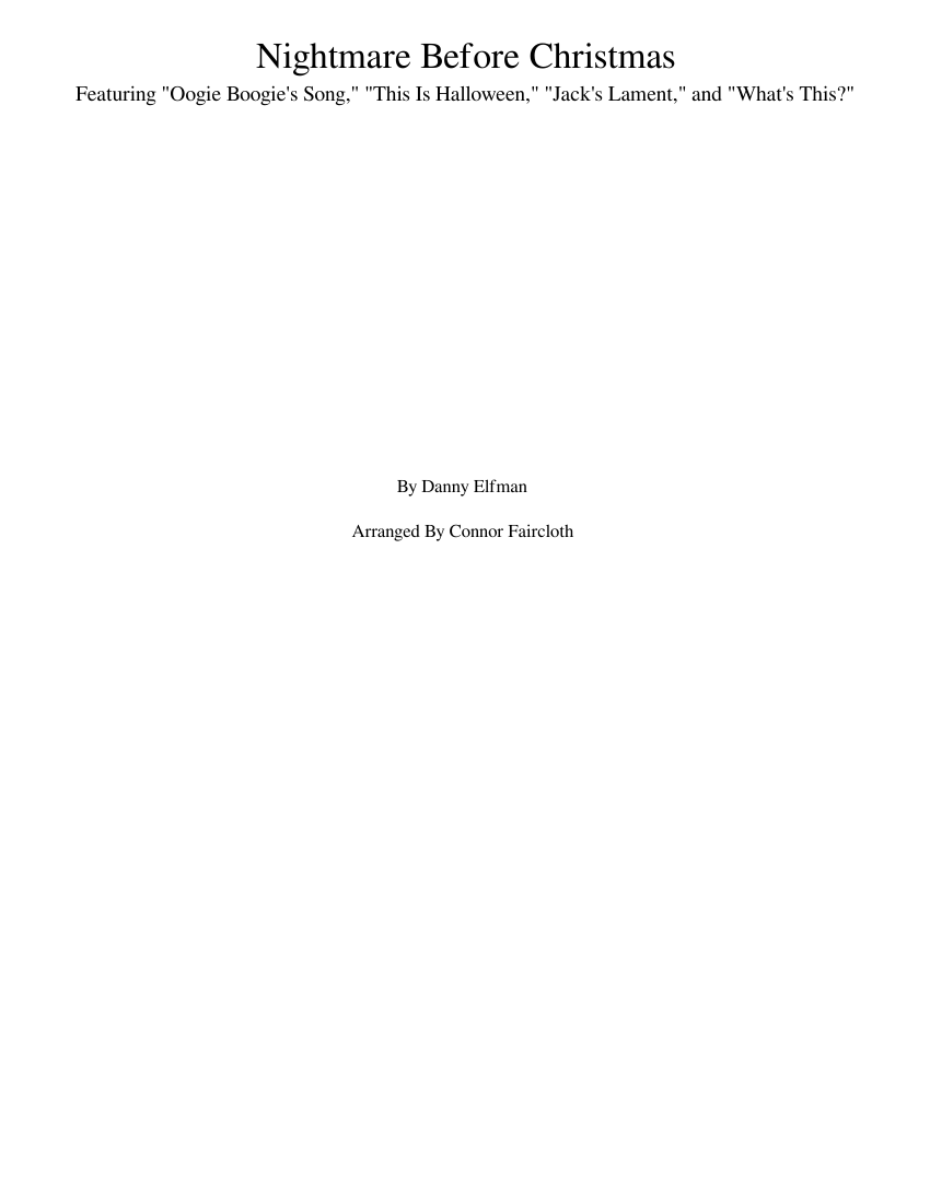 Oogie_Boogie's_Song Sheet music for Clarinet in b-flat, Clarinet bass ...