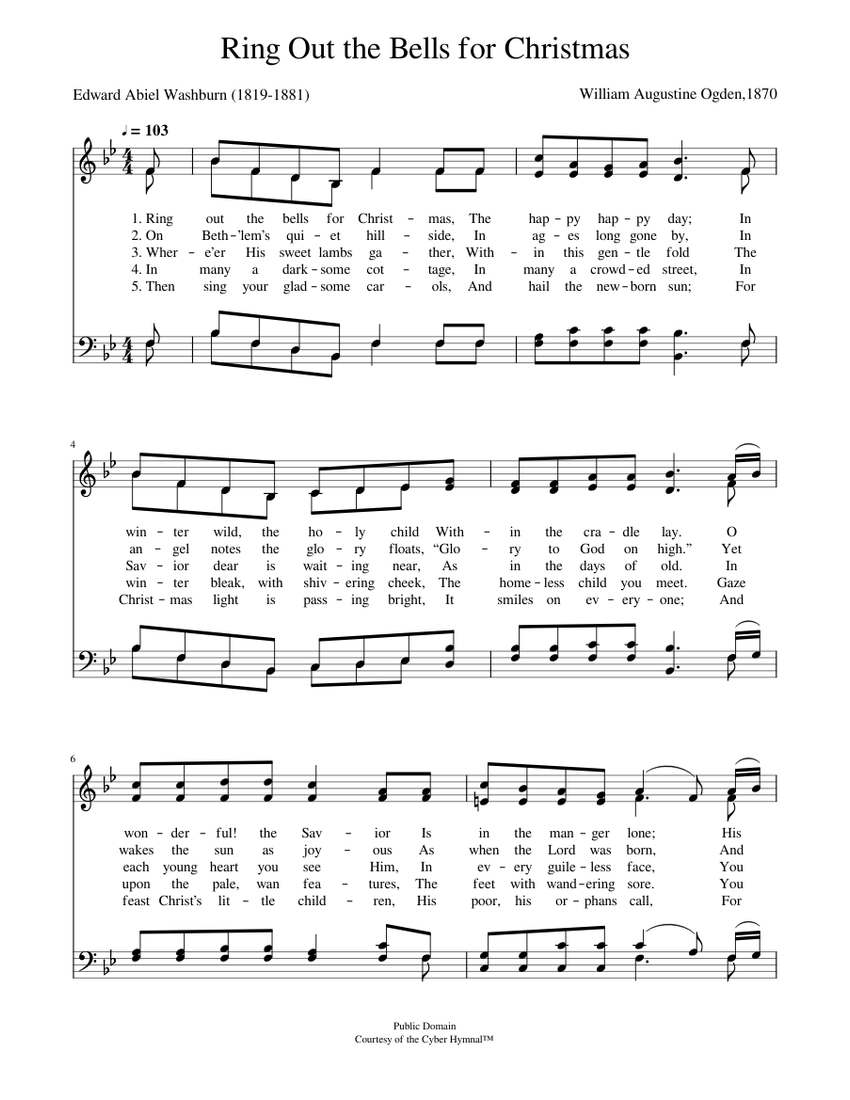 Ring out the bells for christmas - William A. Ogden Sheet music for ...