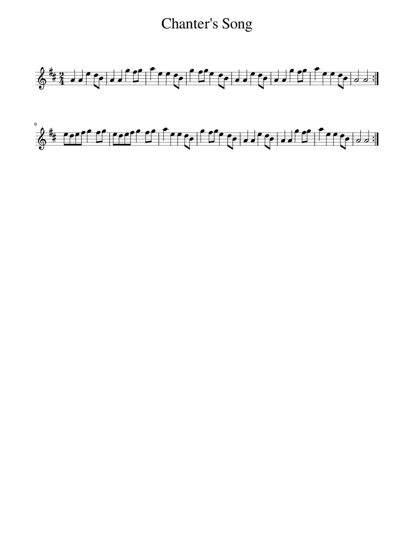 Chanter's Song Sheet music for Piano (Solo) Easy | Musescore.com