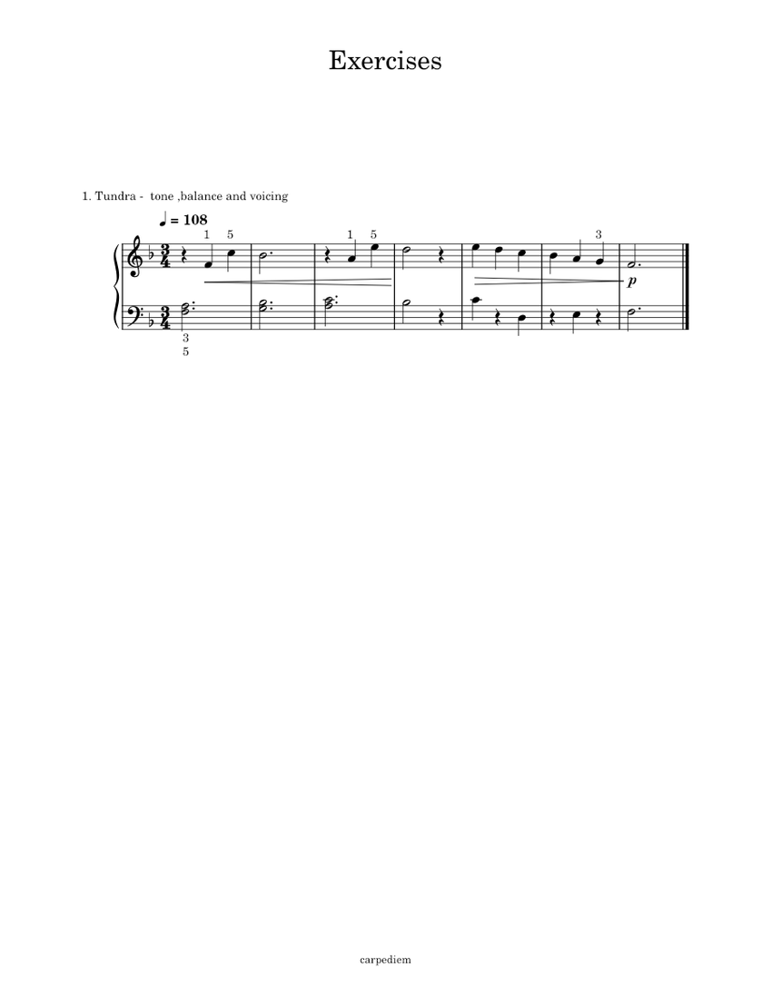 piano Exercises Sheet music for Piano (Solo) Easy | Musescore.com