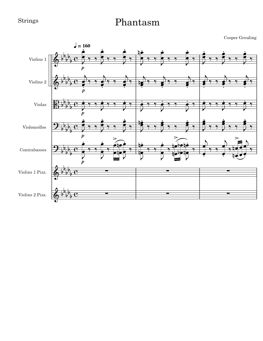 Phantasm-Strings Sheet music for Violin, Strings group (String Ensemble) | Musescore.com