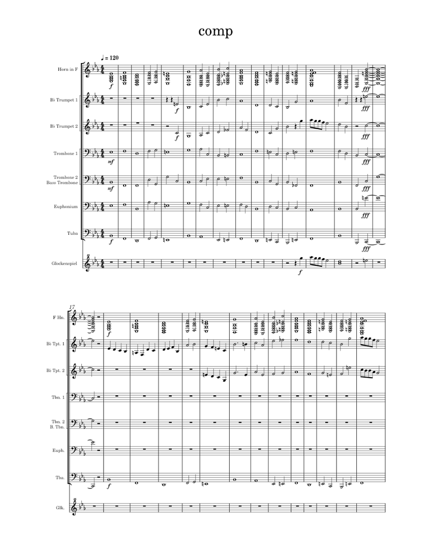comp Sheet music for Trombone, Euphonium, Tuba, Trumpet in b-flat ...