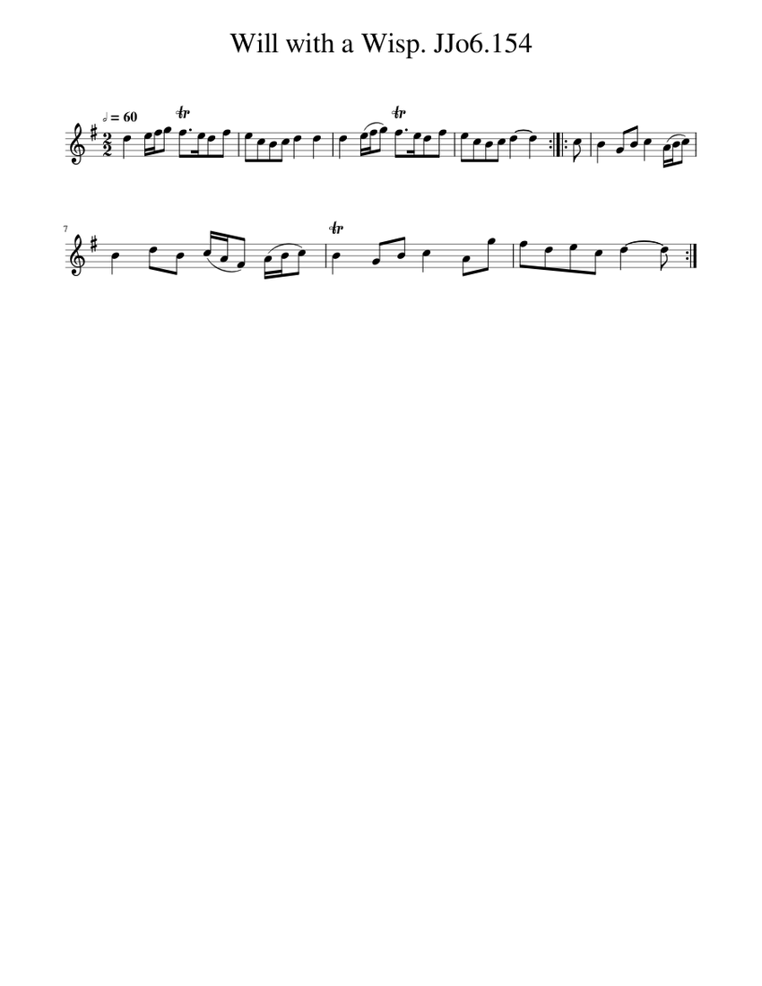 Will with a Wisp. JJo6.154 Sheet music for Piano (Solo) | Musescore.com