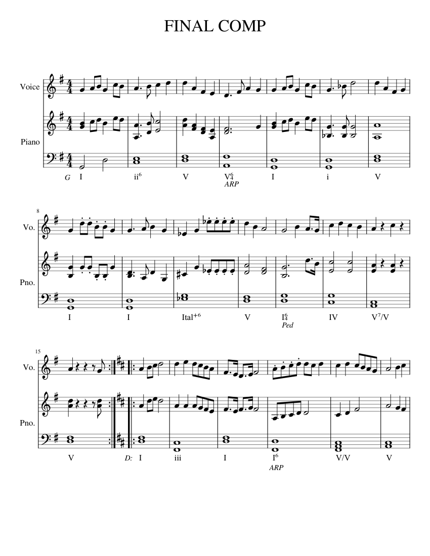 FINAL_COMP Sheet music for Piano, Vocals (Piano-Voice) | Musescore.com
