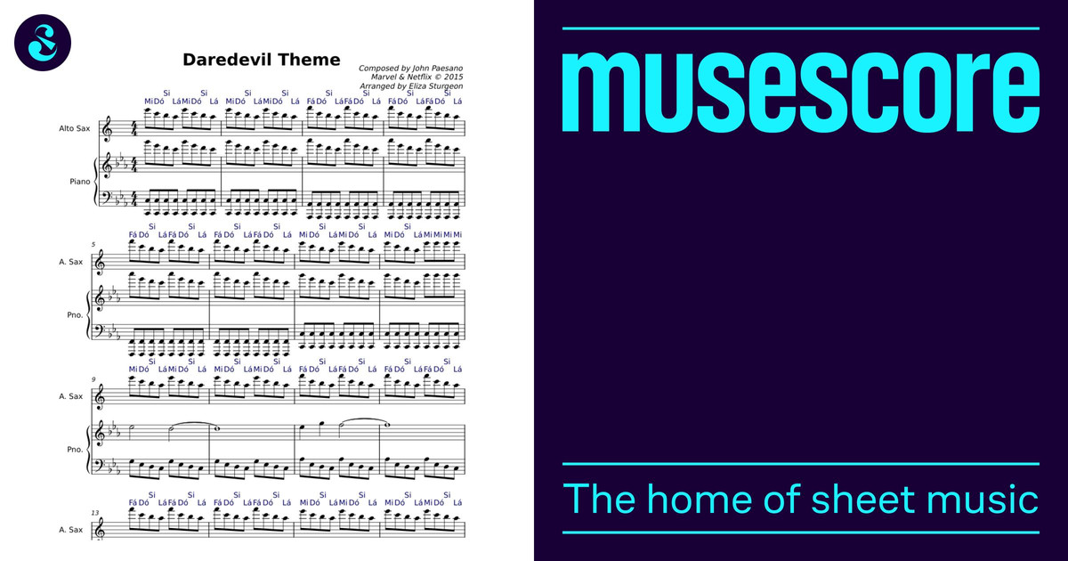 Daredevil_Theme_piano Sheet music for Piano, Saxophone alto (Solo ...