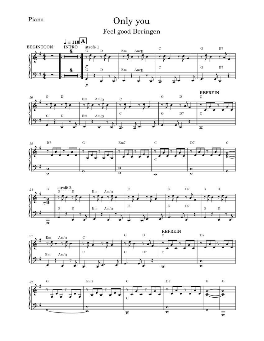 Only you – The Flying Pickets Only you – pianobegeleiding - piano tutorial