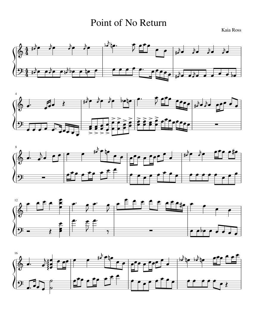 Point of No Return II WIP Sheet Music for Piano (Solo) | MuseScore.com