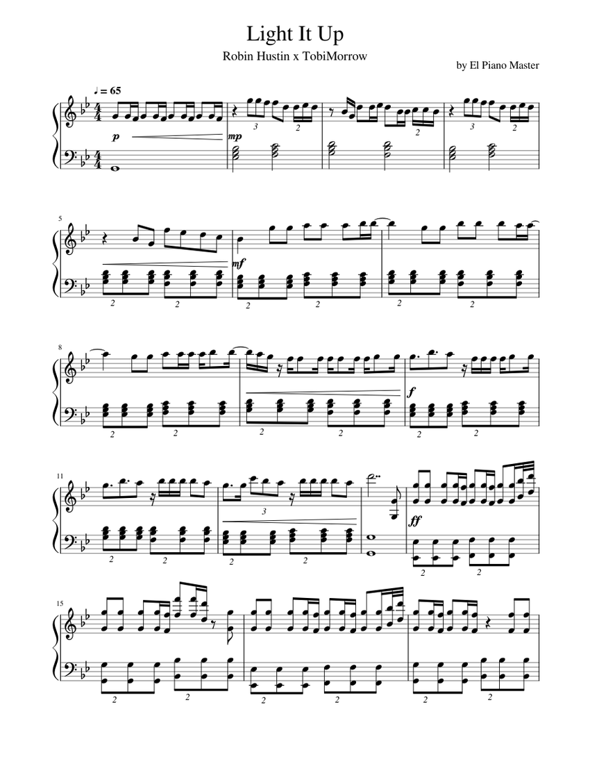 Light It Up Sheet Music for Piano (Solo) | MuseScore.com