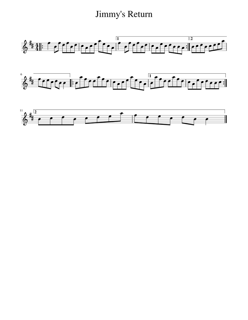 Jimmy's Return Sheet music for Piano (Solo) | Musescore.com