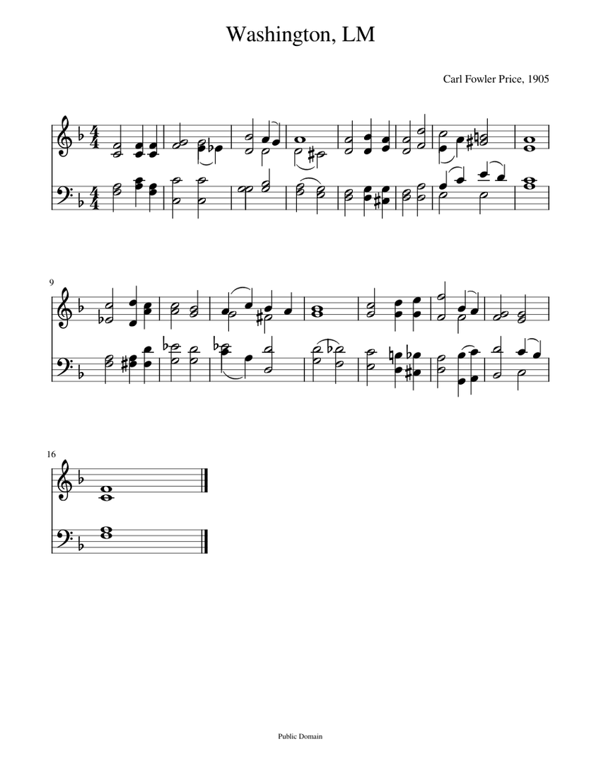 Washington Sheet music for Piano (Piano Duo) | Musescore.com