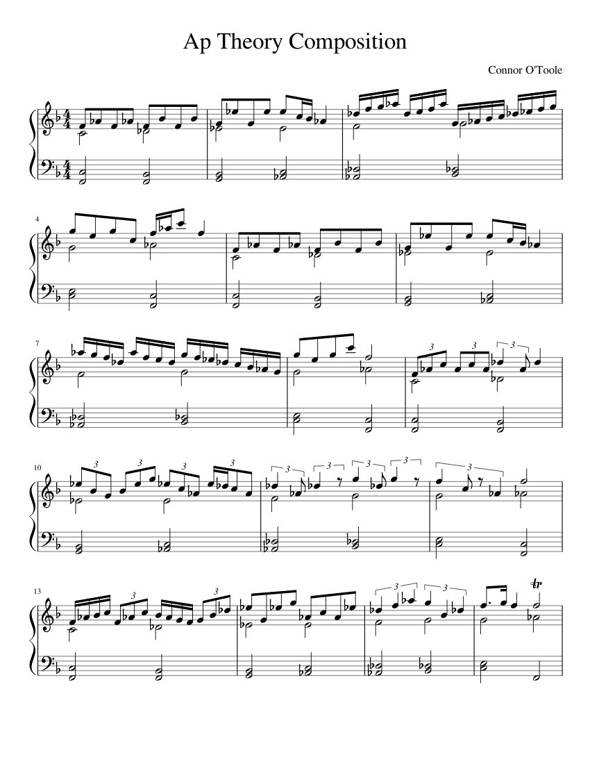 Ap Theory Composition Sheet music for Piano (Solo) | Musescore.com