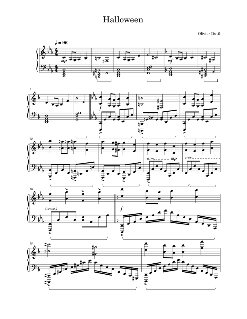Halloween Sheet music for Piano (Solo) | Musescore.com