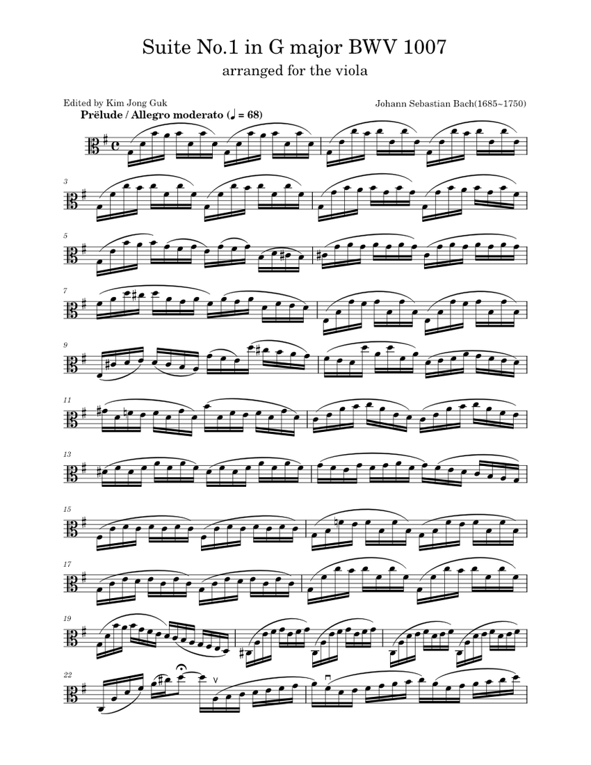 Prëlude from Cello Suite No.1 in G Major, BWV 1007 – Johann Sebastian ...