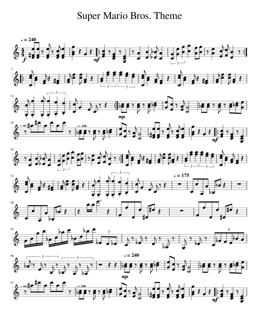 Super Mario Bros Sheet music for Woodwinds (other) (Solo) | Musescore.com