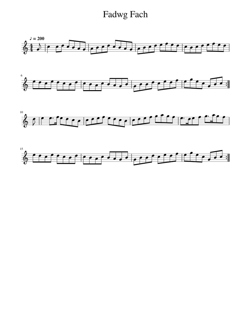 Fadwg Fach Sheet music for Piano (Solo) Easy | Musescore.com
