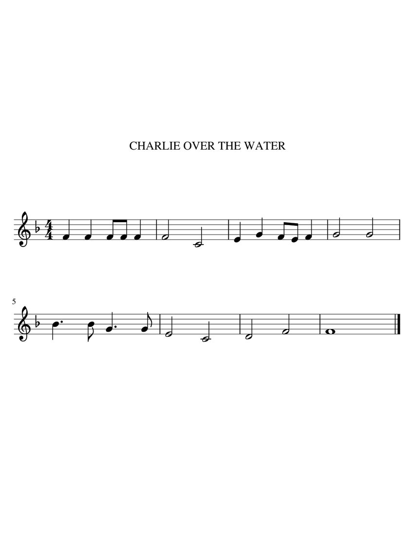 CHARLIE OVER THE WATER Sheet music for Piano (Solo) Easy | Musescore.com