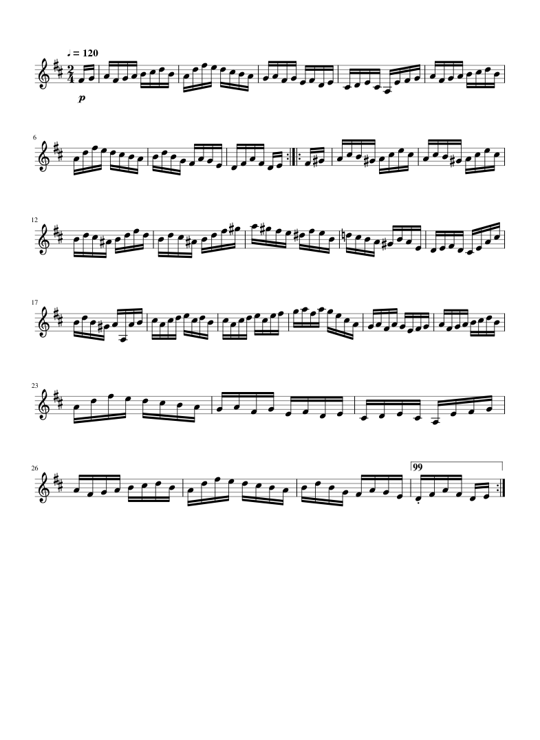 Lark-Finale-1st Violin - Page Breaks for Tricky Bits Practice Sheet music for Voice (other ...