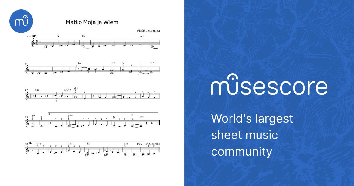 Matko Moja Ja Wiem Sheet Music with Chords for Piano (Solo) easy ...