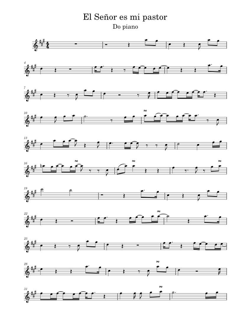 El señor es mi pastor – Danilo Montero Sheet Music for Piano (Solo ...