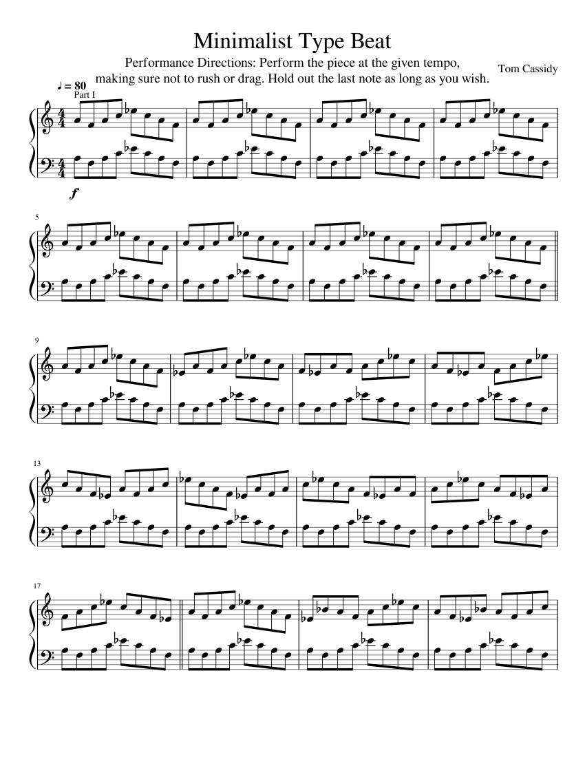 Minimalist Type Beat Sheet music for Piano (Solo) Easy | Musescore.com