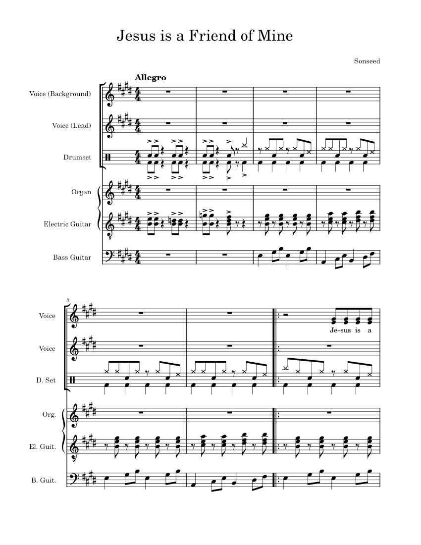 Jesus is a Friend of Mine – Sonseed Jesus is a Friend of Mine Sheet ...