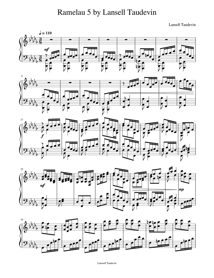 Ramelau 5 by Lansell Taudevin Sheet music for Piano (Solo) | Musescore.com