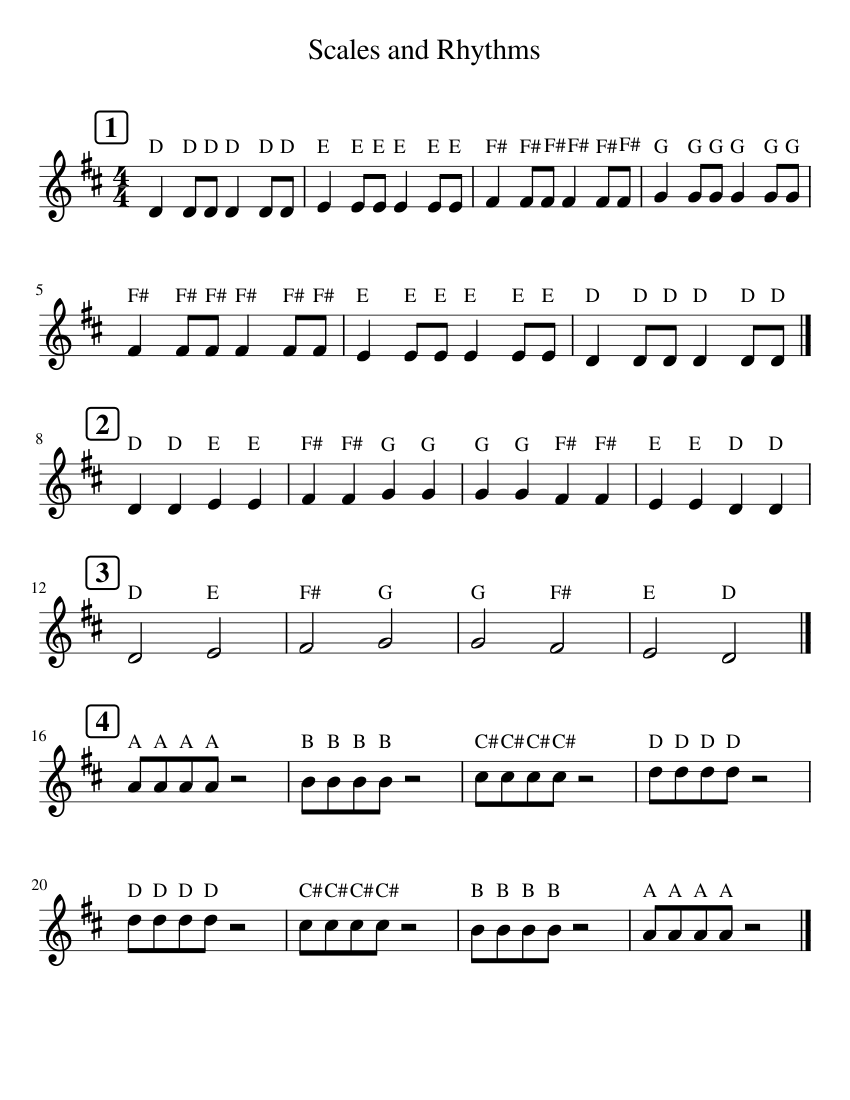 Scales and Rhythms for Violin Sheet music for Piano (Solo) Easy ...