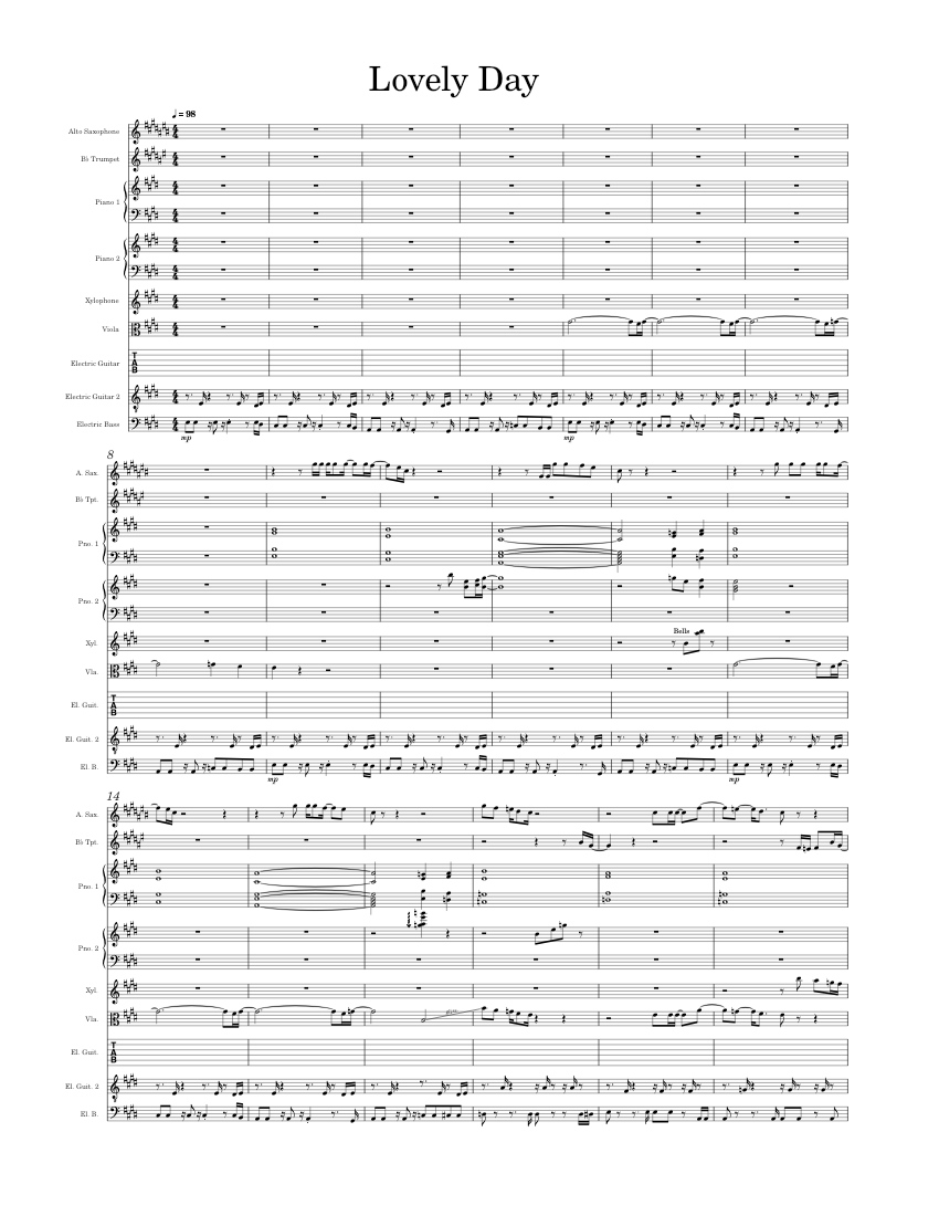 Lovely day – Bill Withers Lovely day Sheet Music and Tab for Piano ...