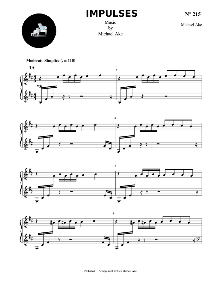 Impulses - Michael Ake Sheet music for Piano (Solo) | Musescore.com