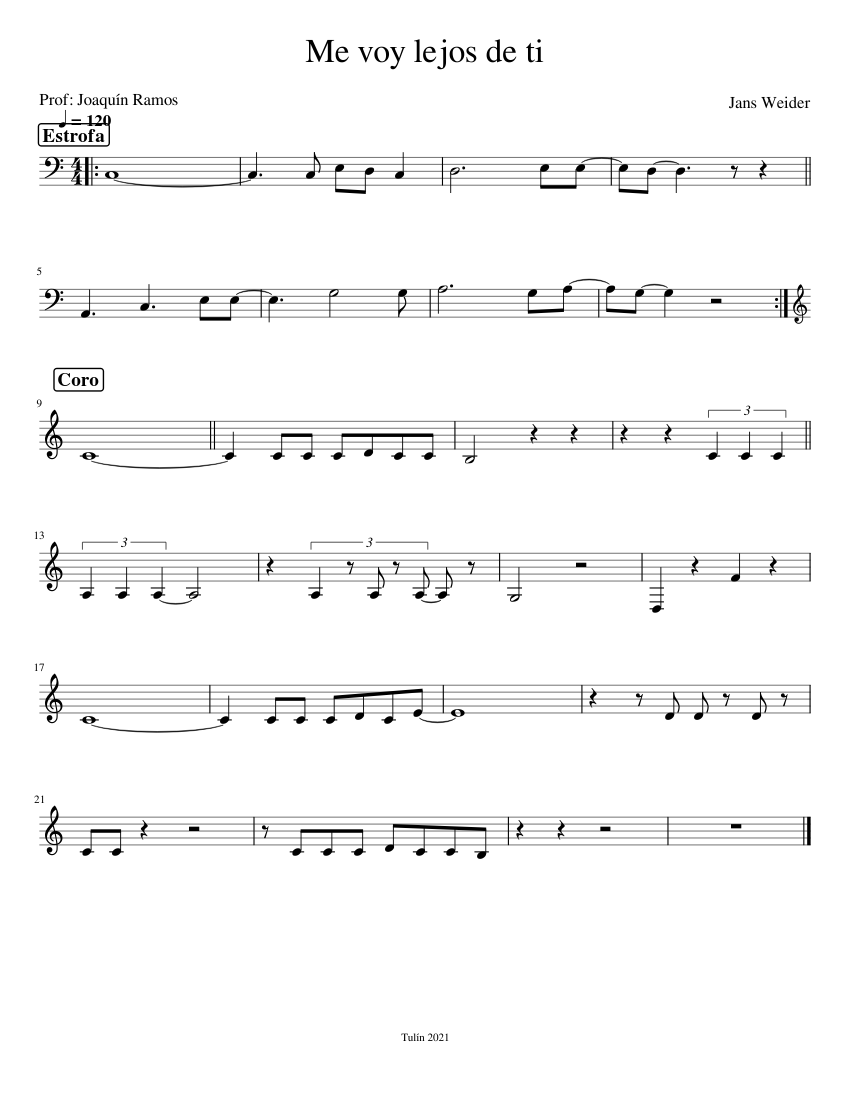 Leed Sheet - Canción 1 Sheet Music for Piano (Solo) Easy | MuseScore.com