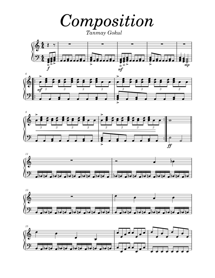Composition Sheet music for Piano (Solo) | Musescore.com