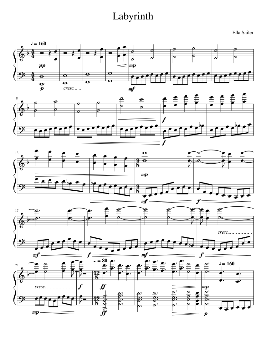 Labyrinth Sheet music for Piano (Solo) | Musescore.com