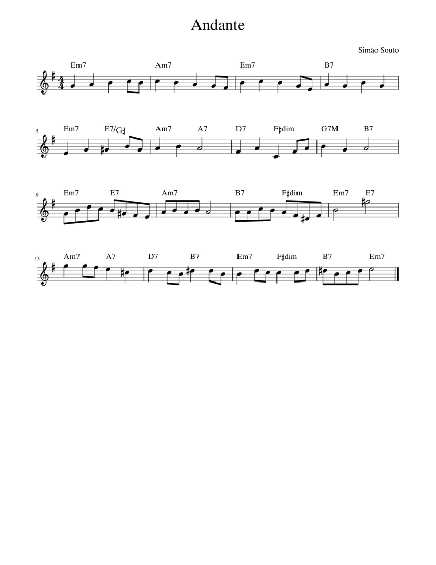 Andante 1 Sheet music for Piano (Piano Four Hand) Easy | Musescore.com
