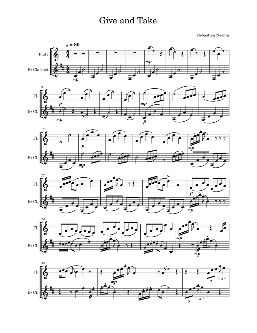 Advanced Comp - Final Composition v.4.3 Sheet music for Flute, Clarinet ...
