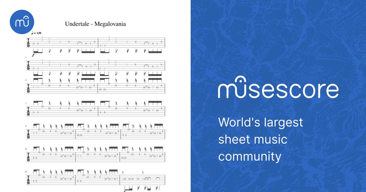 Megalovania – Undertale Soundtrack Sheet Music and Tab for Guitar (Solo ...