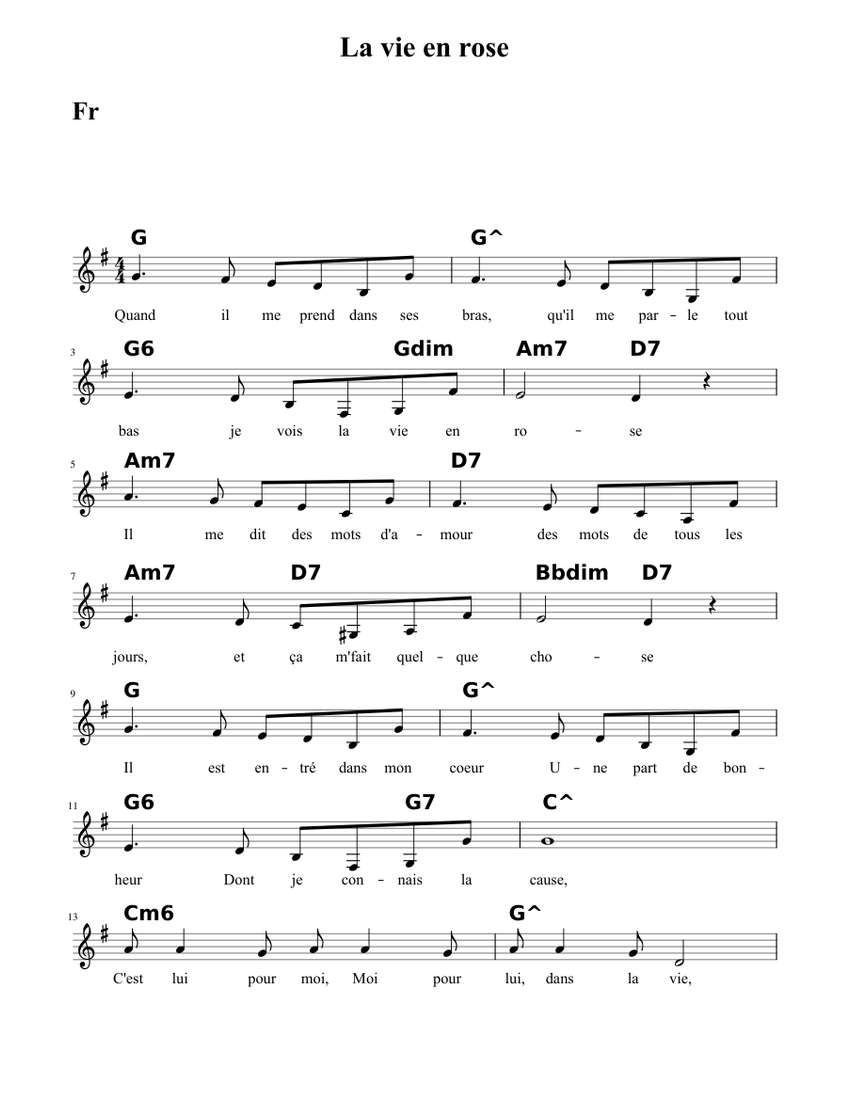 La vie en rose (Français & Anglais) - Edith PIAF & Louis ARMSTRONG ...