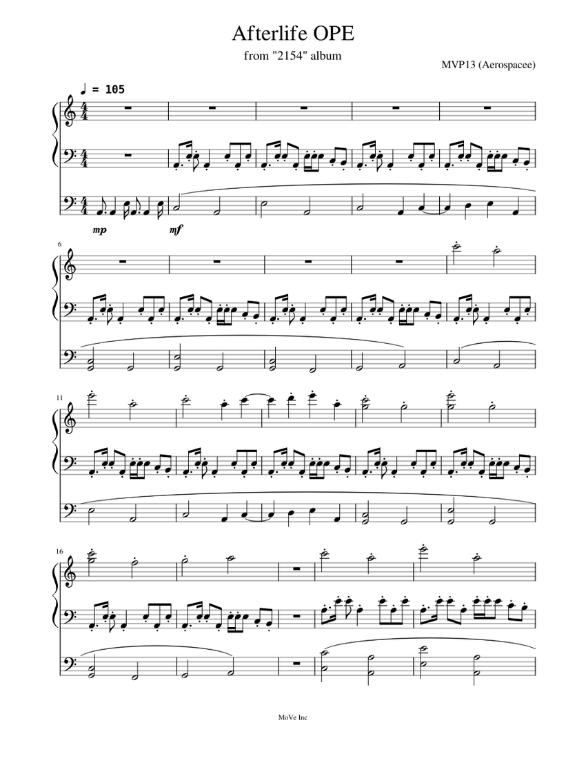 Afterlife OPE Sheet music for Piano (Solo) | Musescore.com