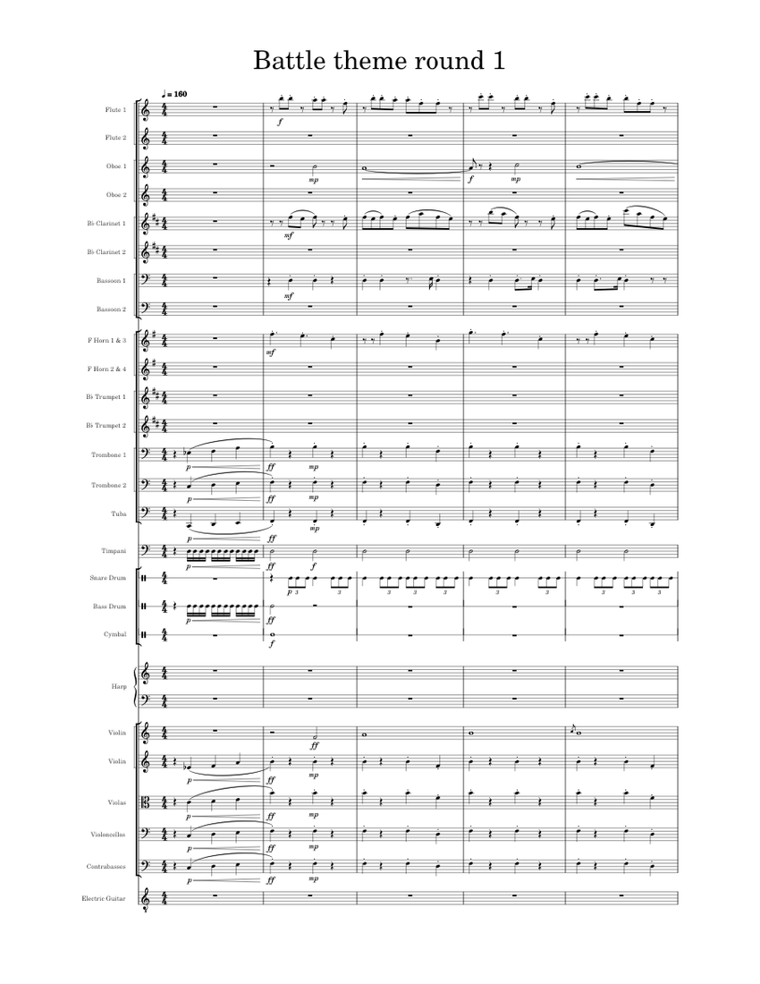Battle_theme_round_1 Sheet music for Trombone, Tuba, Flute, Oboe & more ...