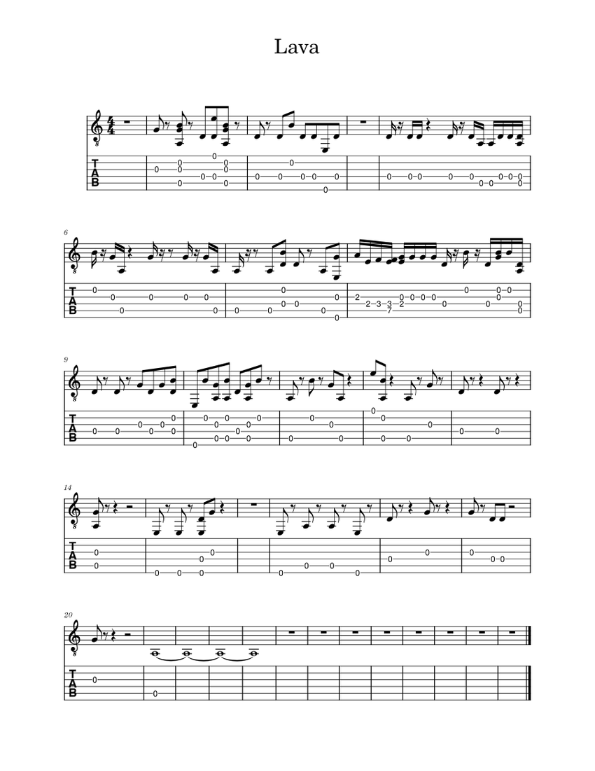 Lava Sheet music for Guitar (Solo) | Musescore.com