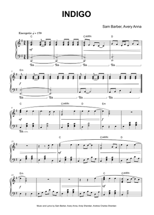 Play Official version of Indigo Sheet Music by Sam Barber for Piano ...