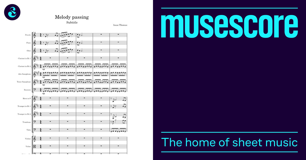 MELODY PASSING Sheet Music for Trombone, Tuba, Flute, Oboe & more ...