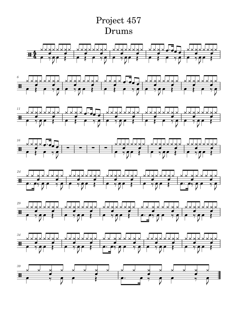 Project 457 Drums Sheet music for Drum group (Solo) | Musescore.com