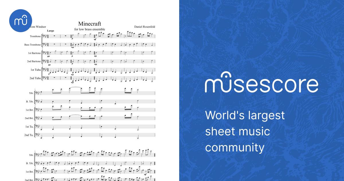 Minecraft for low brass ensemble Sheet Music for Trombone (Solo ...