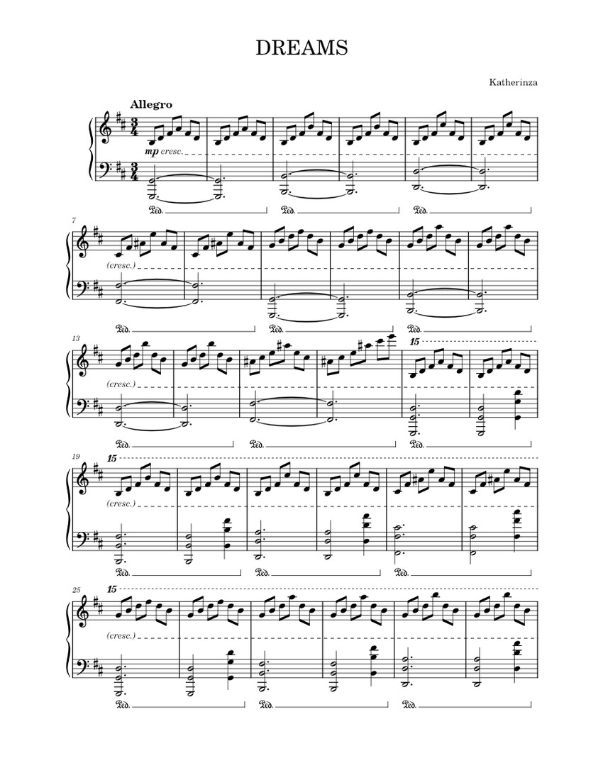 DREAMS Sheet music for Piano (Solo) | Musescore.com